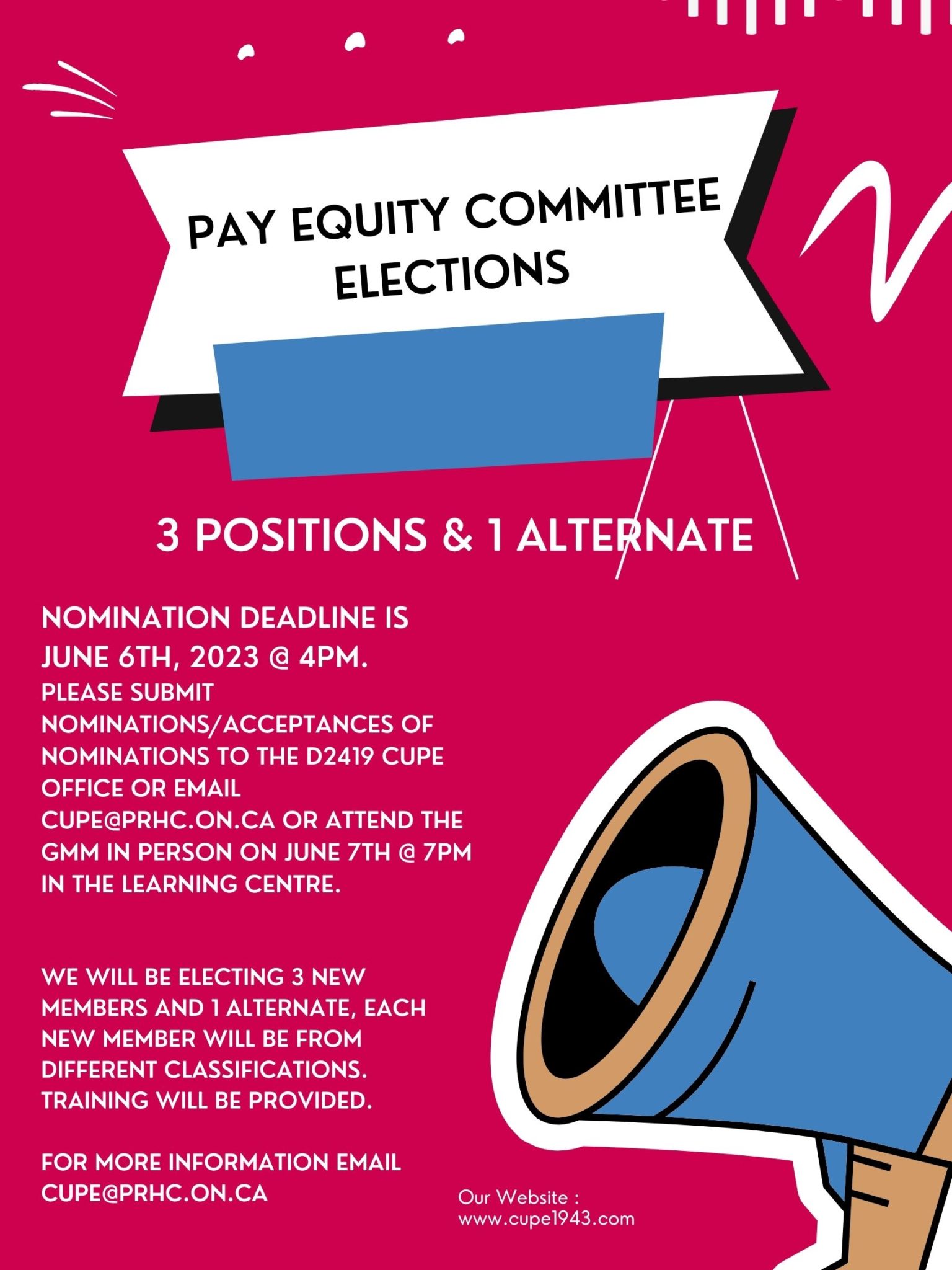 Pay Equity Committee Elections - CUPE 1943