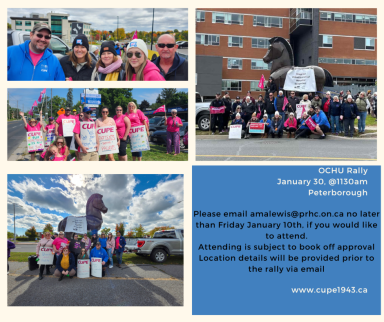 January 30th Rally - CUPE 1943